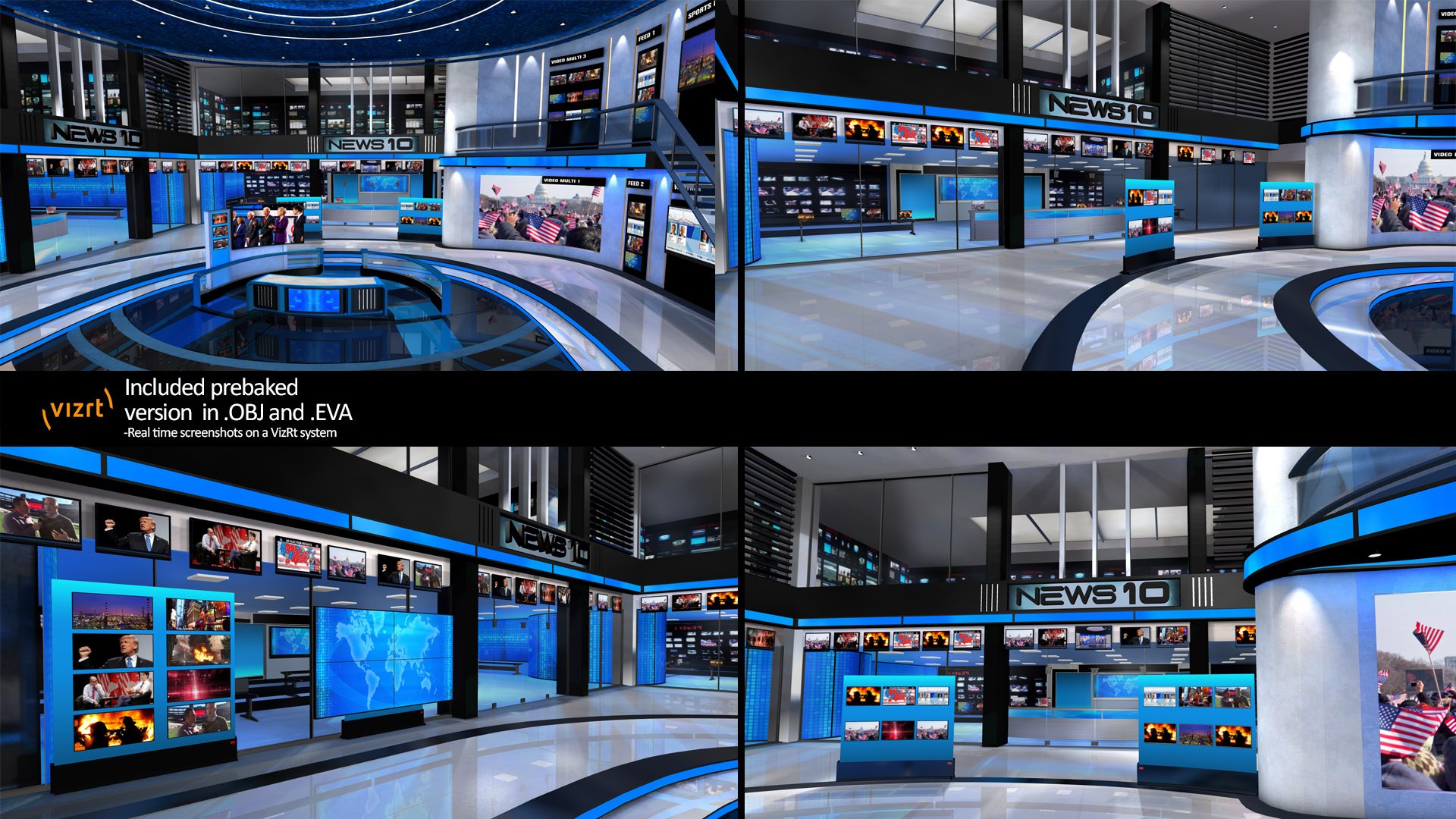 3D Model Virtual Set News Studio - TurboSquid 1547151