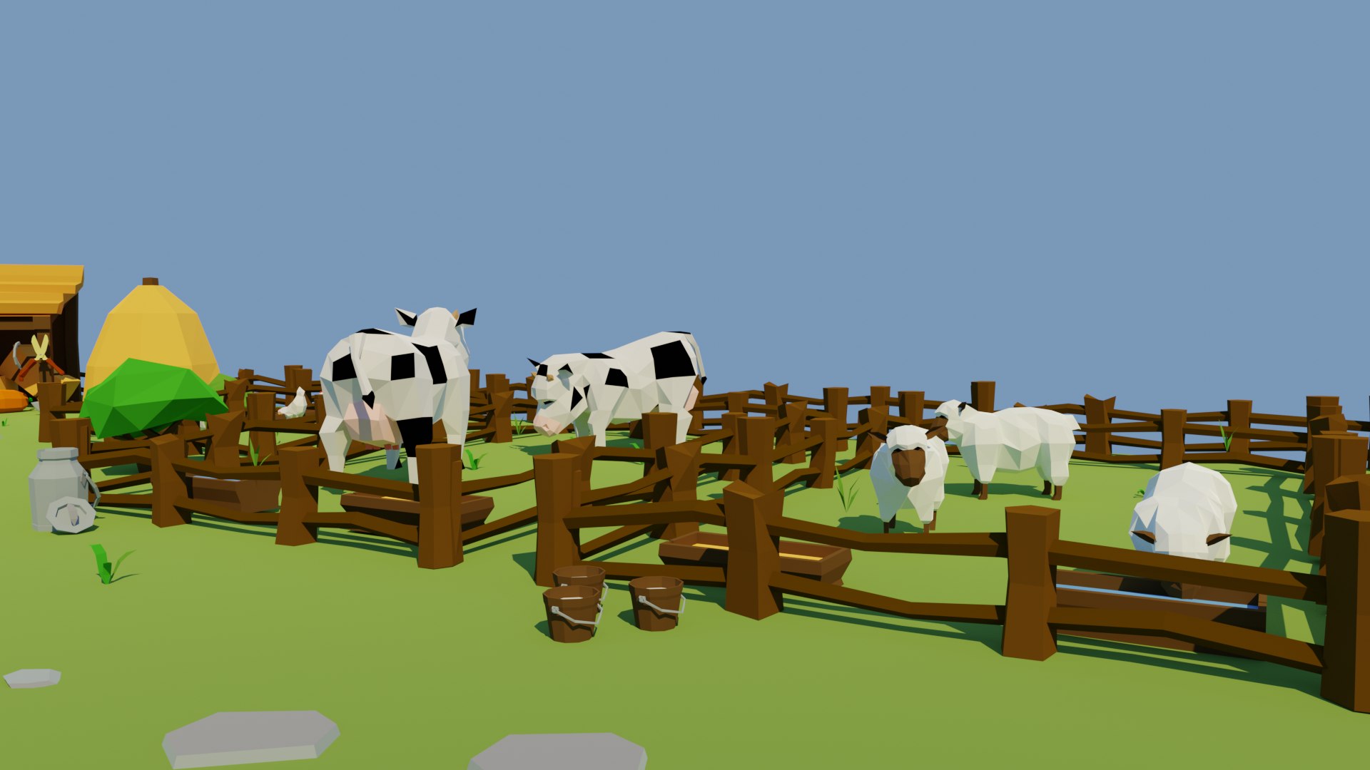 3D Model Farm Low Poly Asset Pack - TurboSquid 1790366