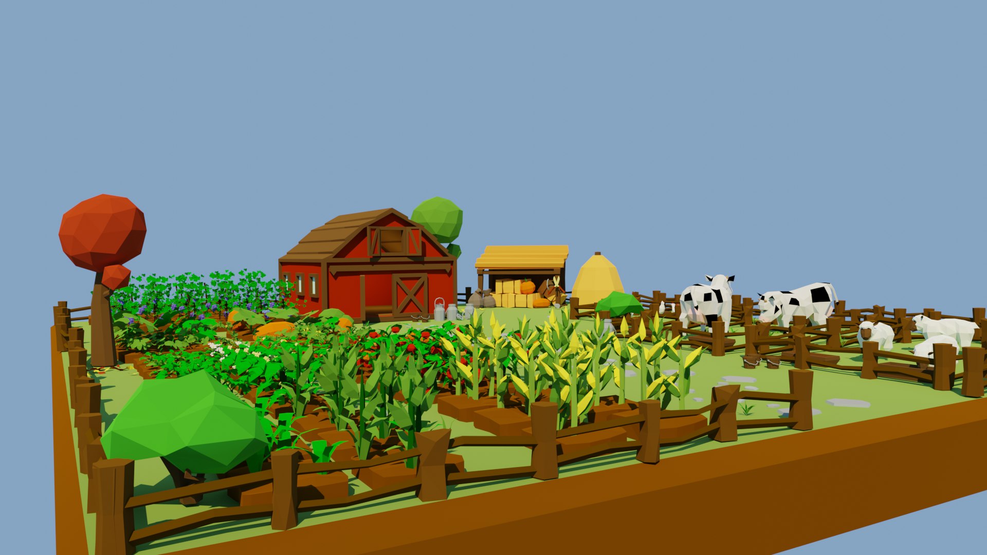 3D Model Farm Low Poly Asset Pack - TurboSquid 1790366