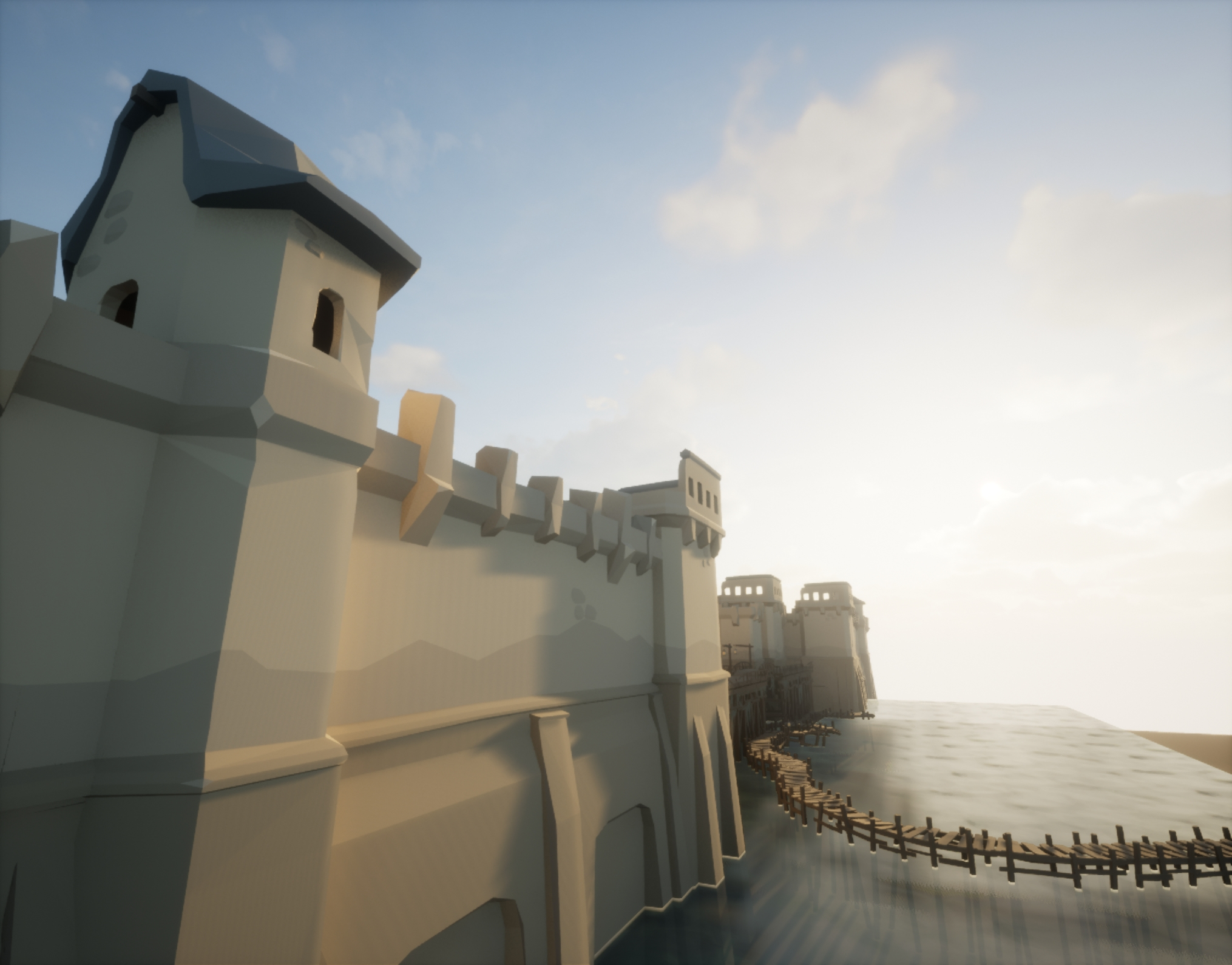 3D Modular low poly port and castle walls - TurboSquid 1964022