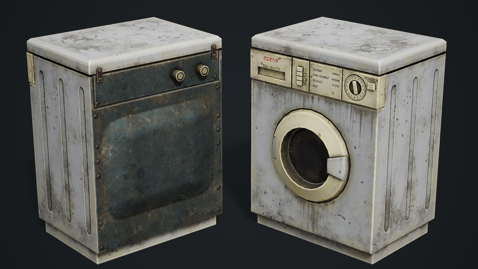 Realistic Old Washing Machine - PBR Low Poly 3D Model - TurboSquid 2041133