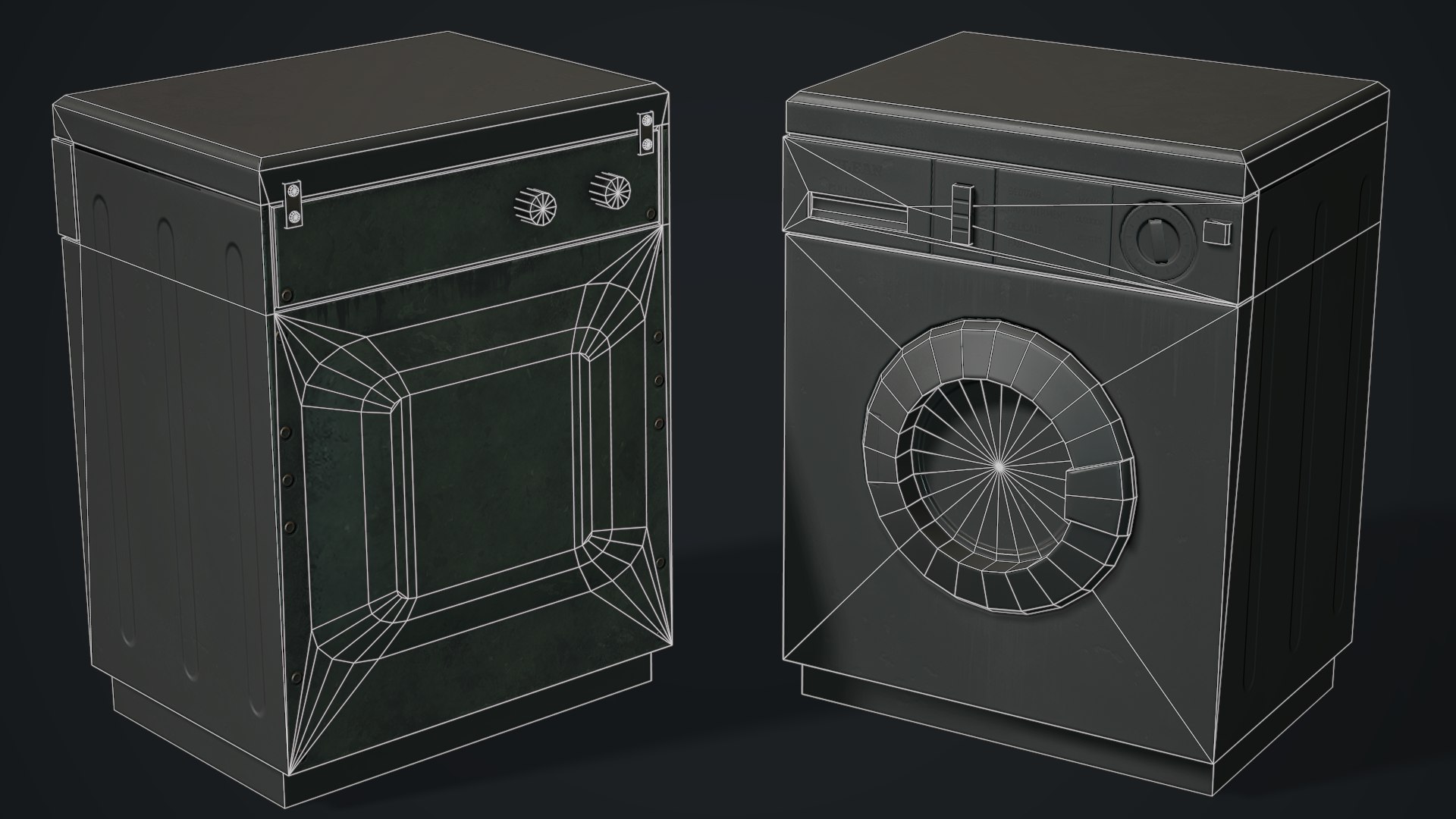 Realistic Old Washing Machine - PBR Low Poly 3D Model - TurboSquid 2041133