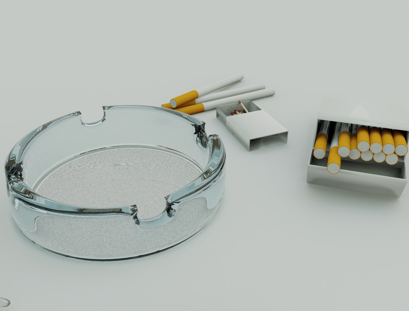 x cigarette 2 ash-trays box