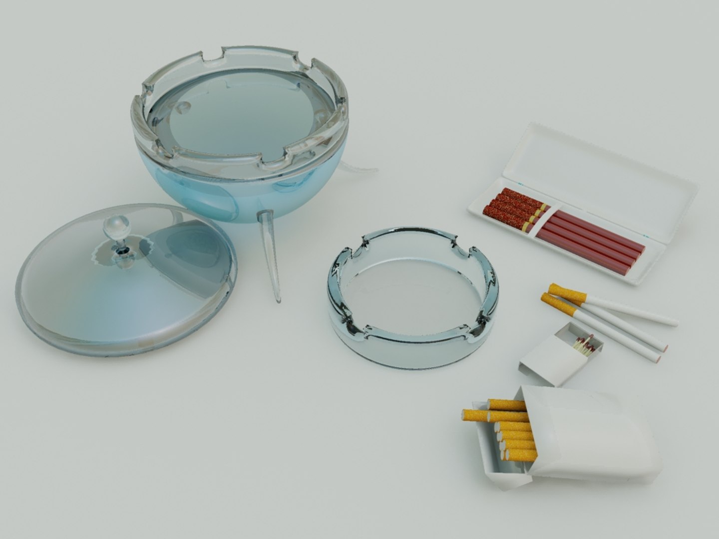 x cigarette 2 ash-trays box