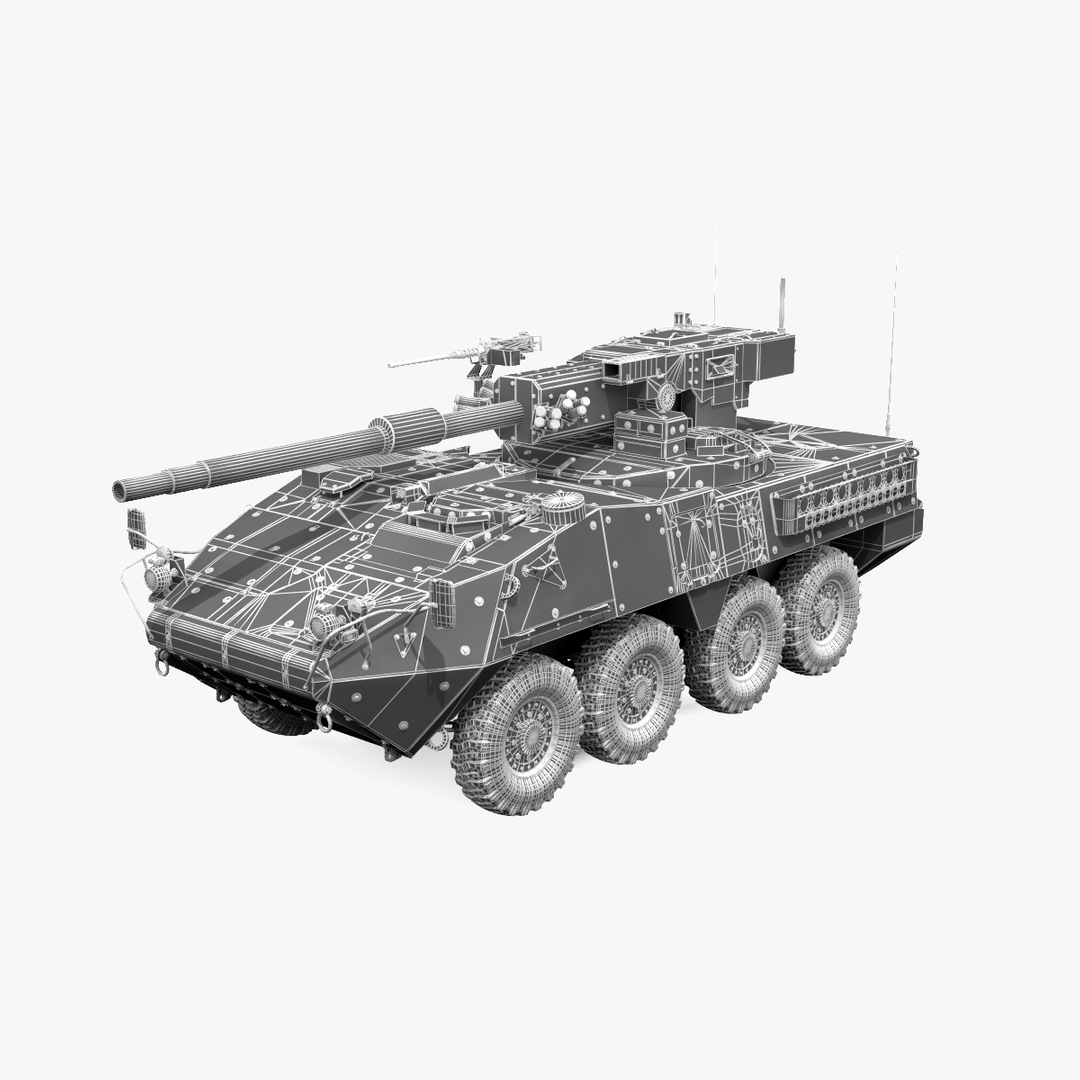 stryker m1128 mgs 3d model