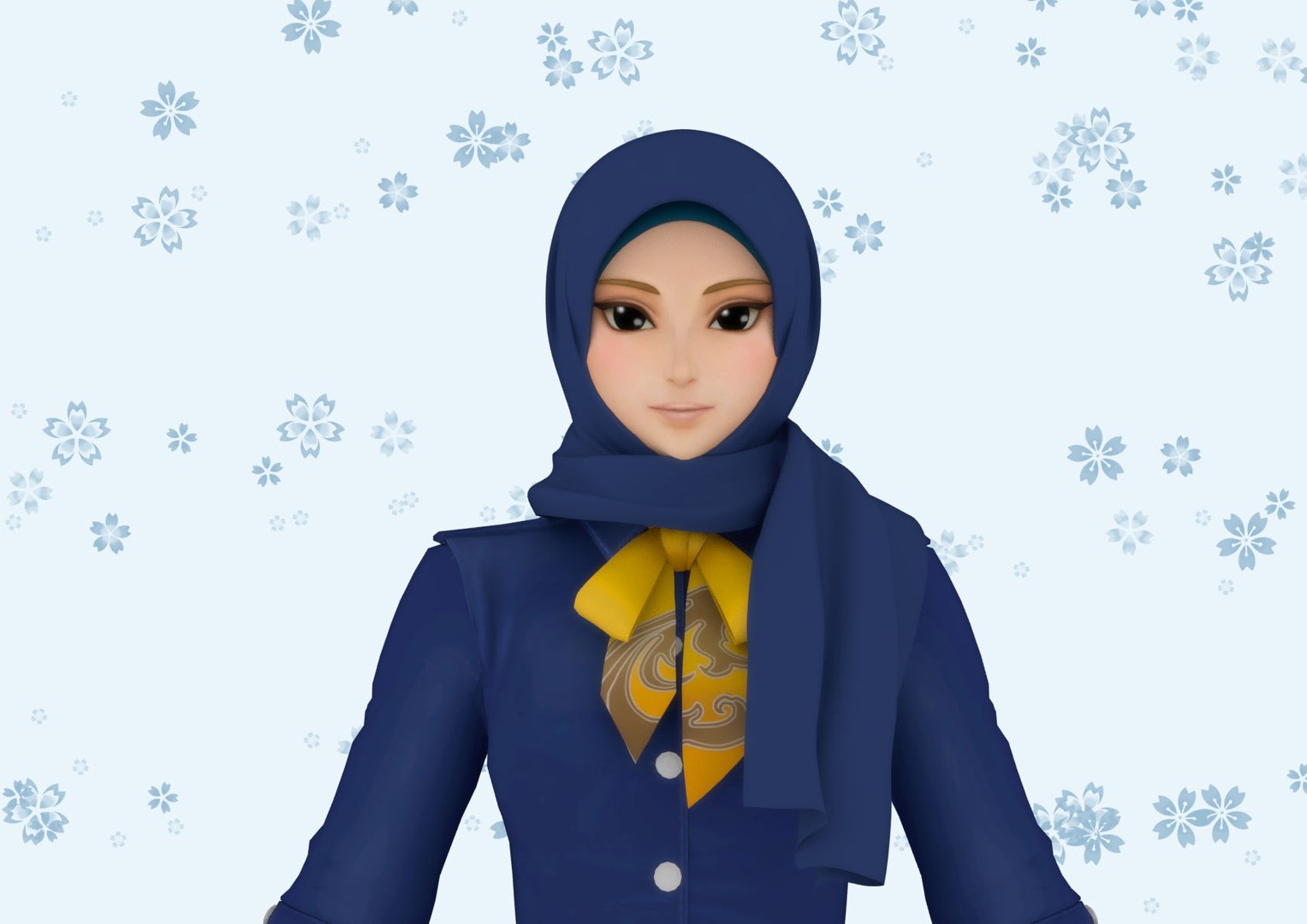 3D hijab girl model - TurboSquid 1445128