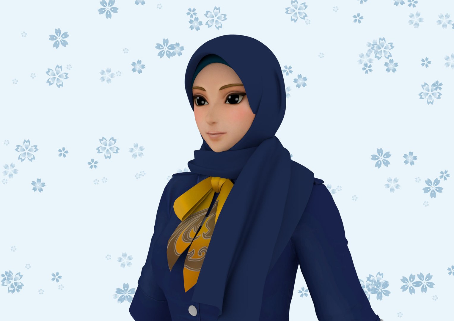3D hijab girl model - TurboSquid 1445128