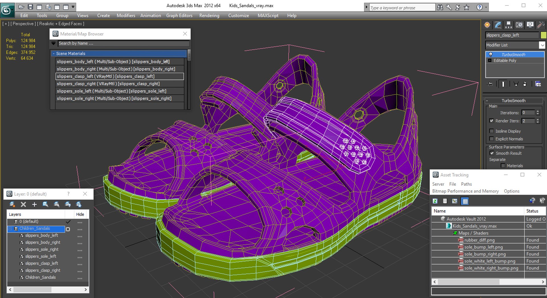 3D Kids Sandals Model - TurboSquid 1387450