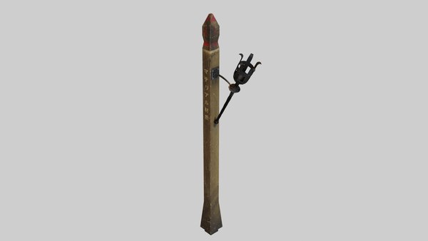 3D An old iron torch on a pole model - TurboSquid 1954015