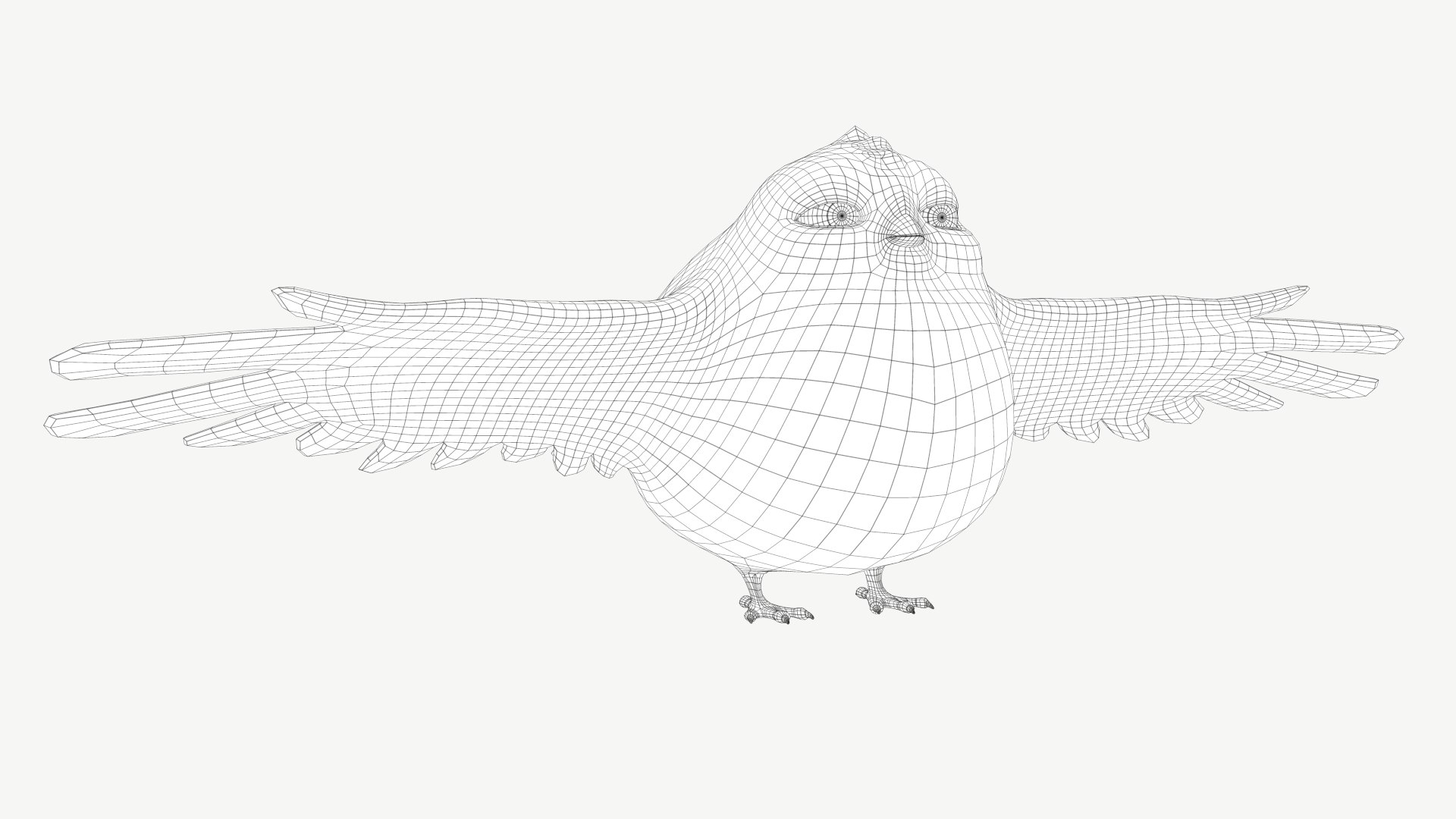 Cute Fat Cartoon Bird 3d X