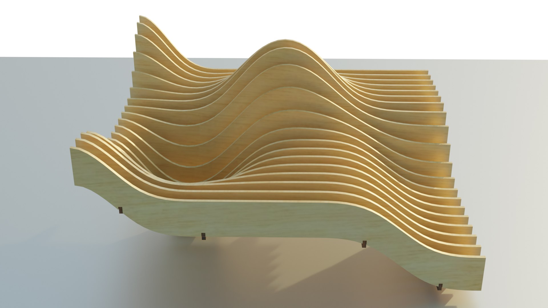 3D Wavy Wooden Structure model - TurboSquid 2164908