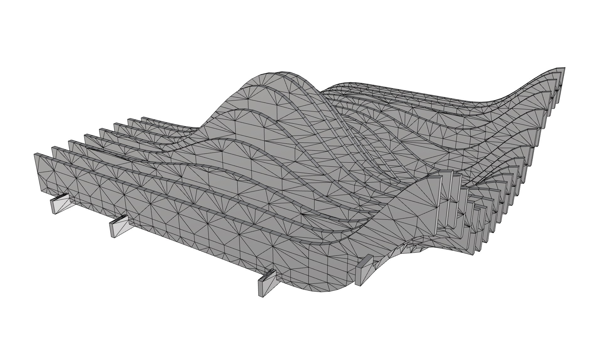 3D Wavy Wooden Structure model - TurboSquid 2164908