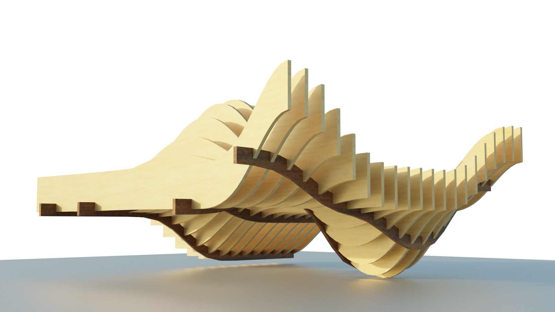 3D Wavy Wooden Structure model - TurboSquid 2164908