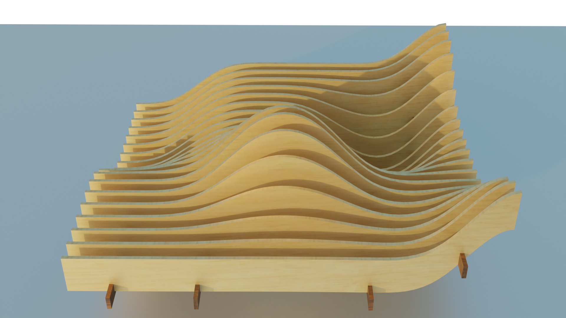 3D Wavy Wooden Structure model - TurboSquid 2164908