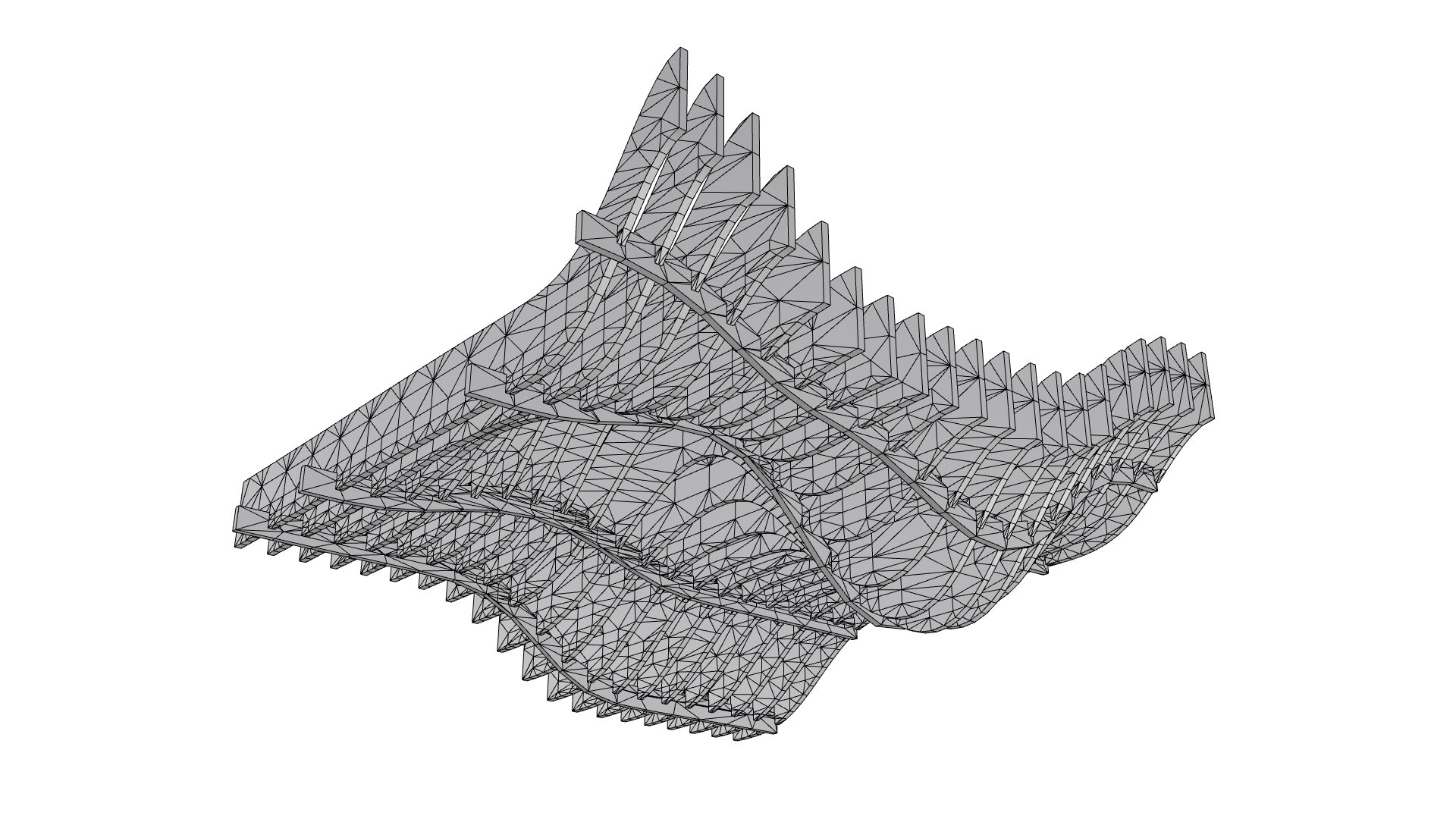 3D Wavy Wooden Structure model - TurboSquid 2164908