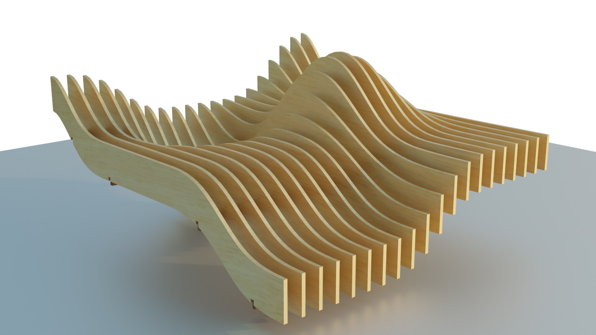 3D Wavy Wooden Structure model - TurboSquid 2164908