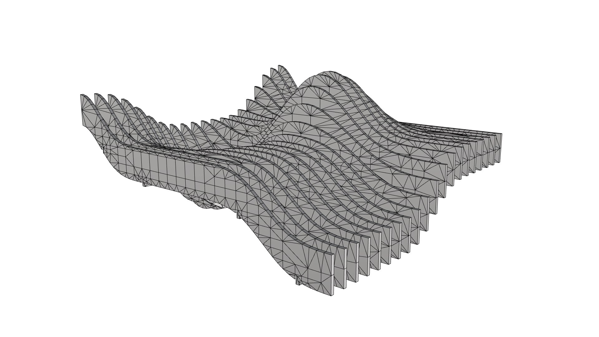 3D Wavy Wooden Structure model - TurboSquid 2164908