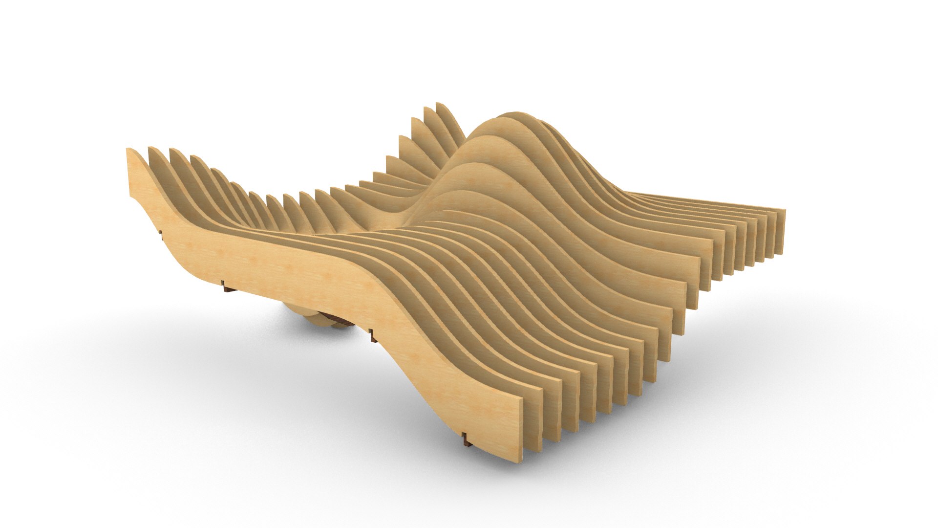3D Wavy Wooden Structure model - TurboSquid 2164908