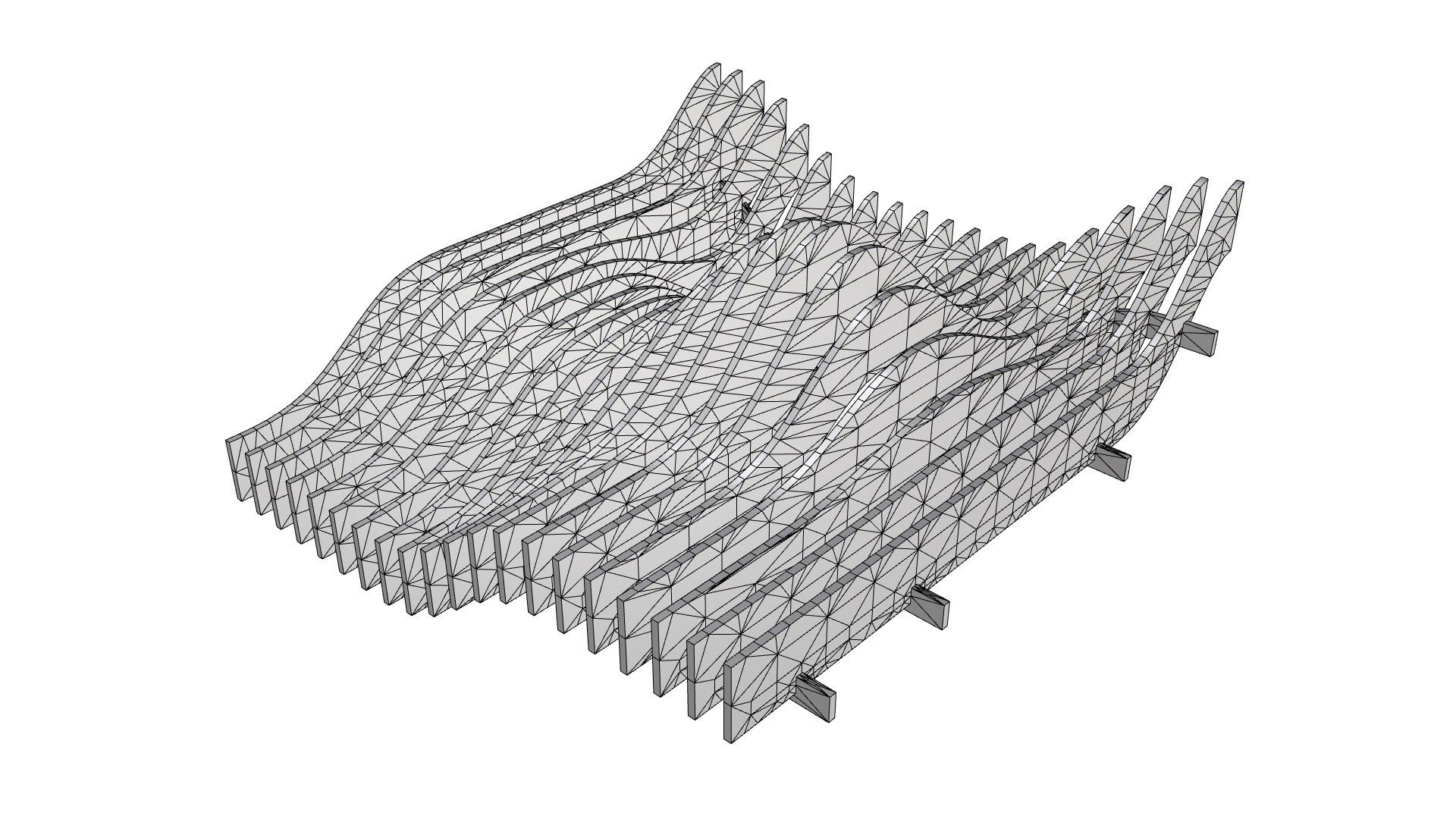 3D Wavy Wooden Structure model - TurboSquid 2164908