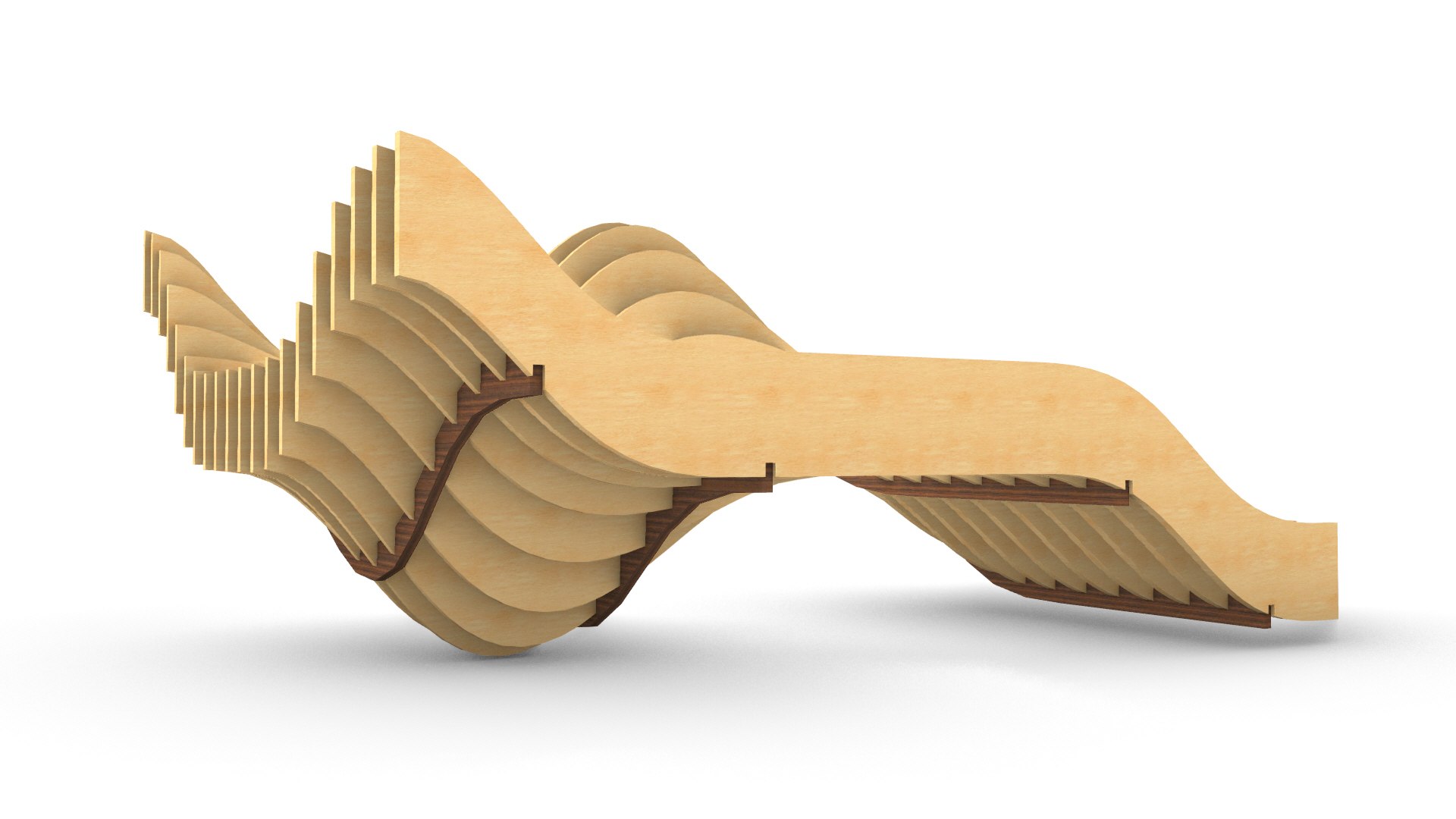 3D Wavy Wooden Structure model - TurboSquid 2164908