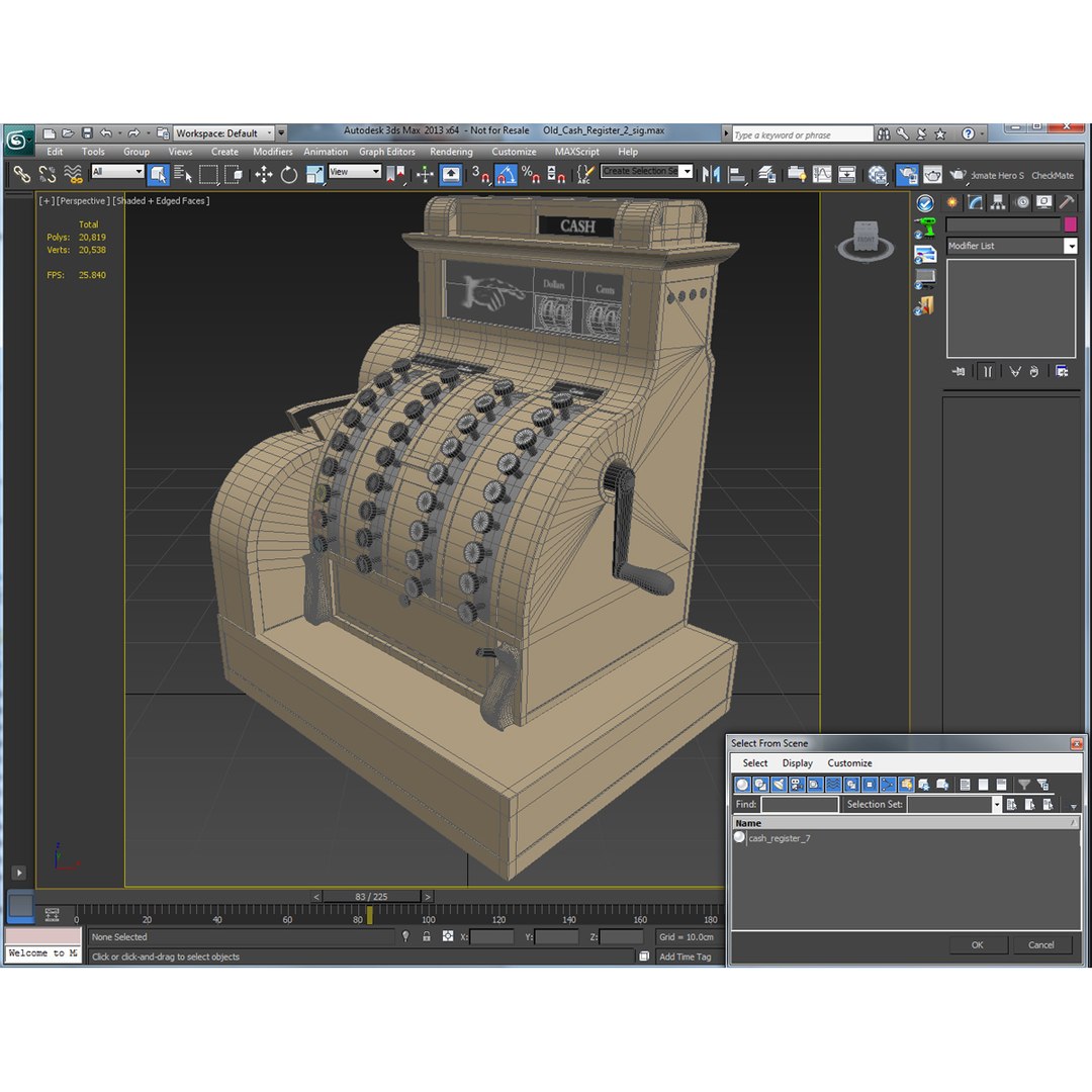 Old Cash Register 2 3d Model