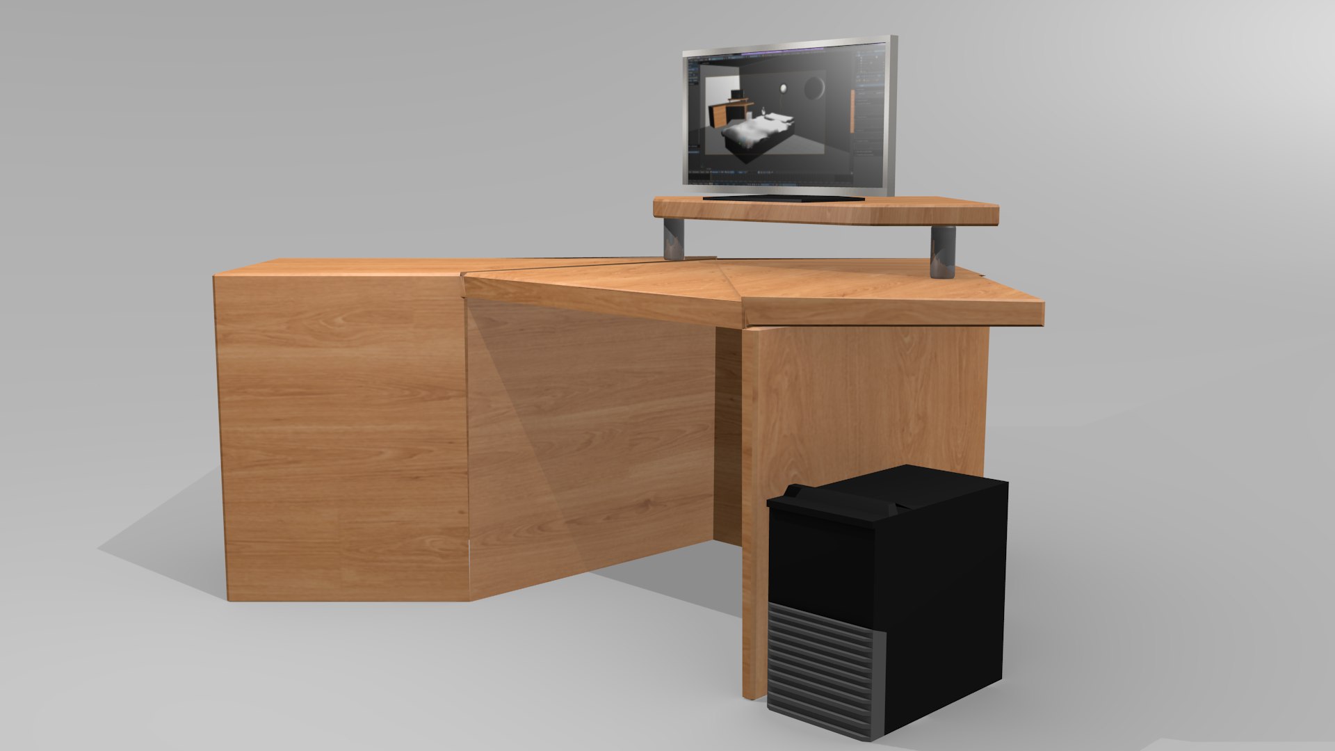 Free Desk Computer Table Monitor 3D Model - TurboSquid 1269951
