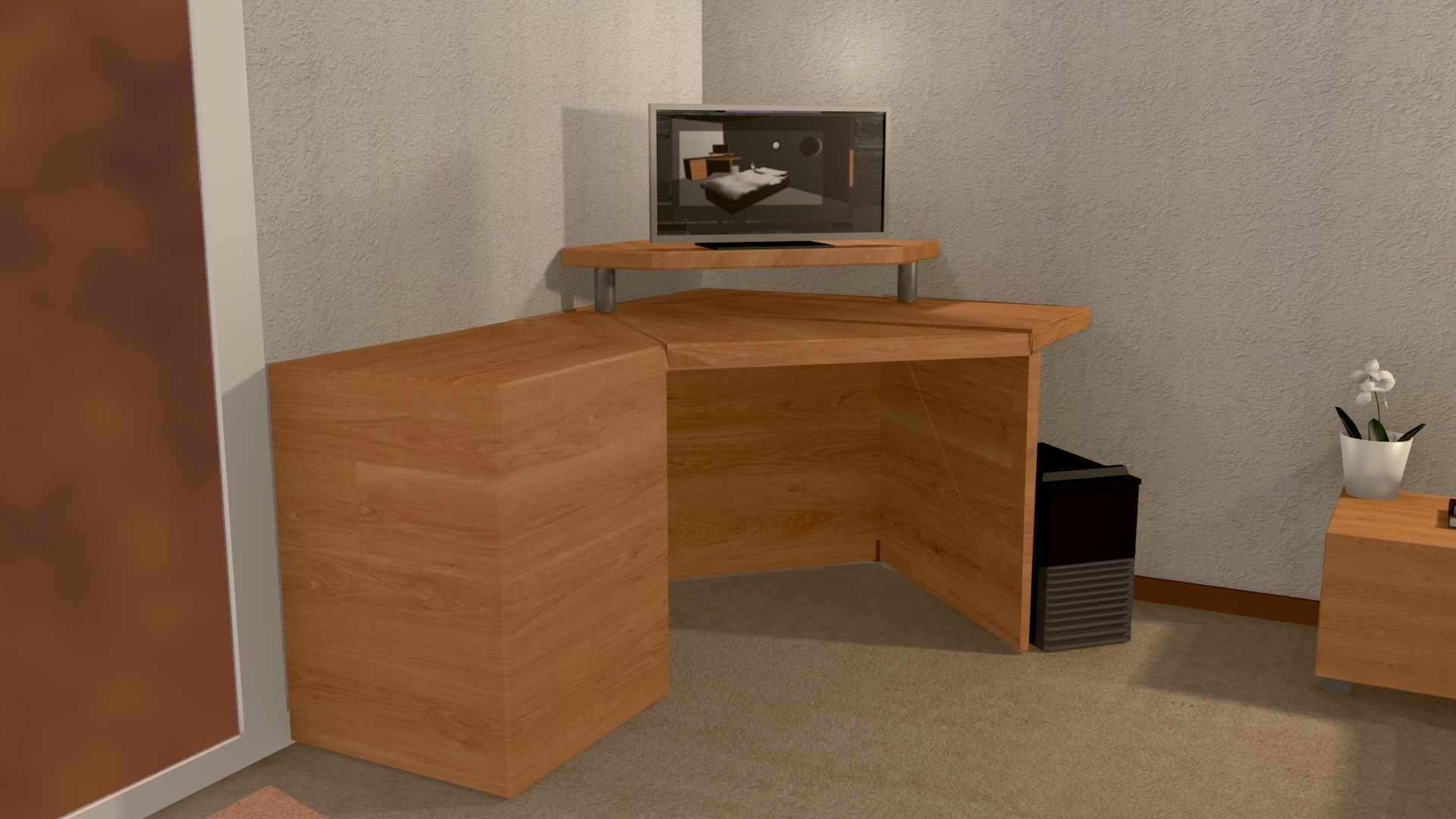 Free Desk Computer Table Monitor 3D Model - TurboSquid 1269951