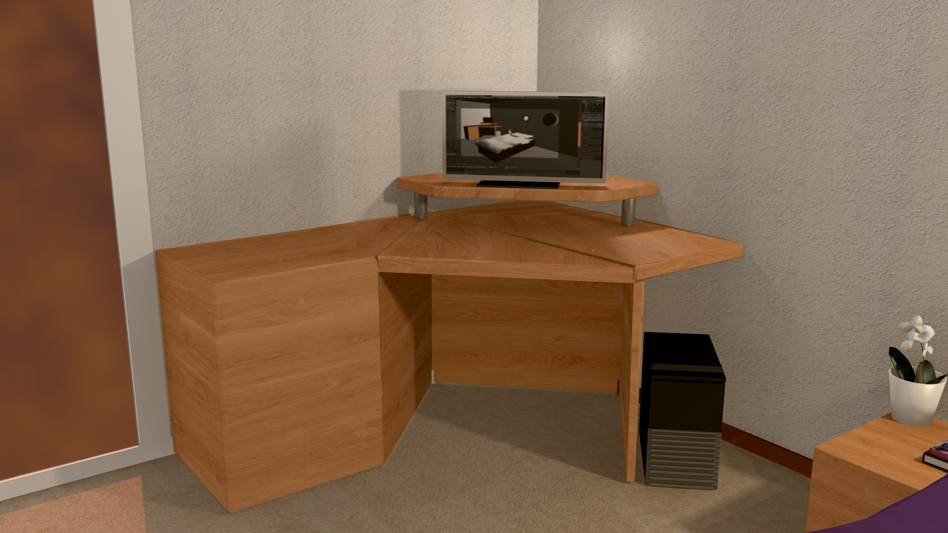 Free Desk Computer Table Monitor 3D Model - TurboSquid 1269951
