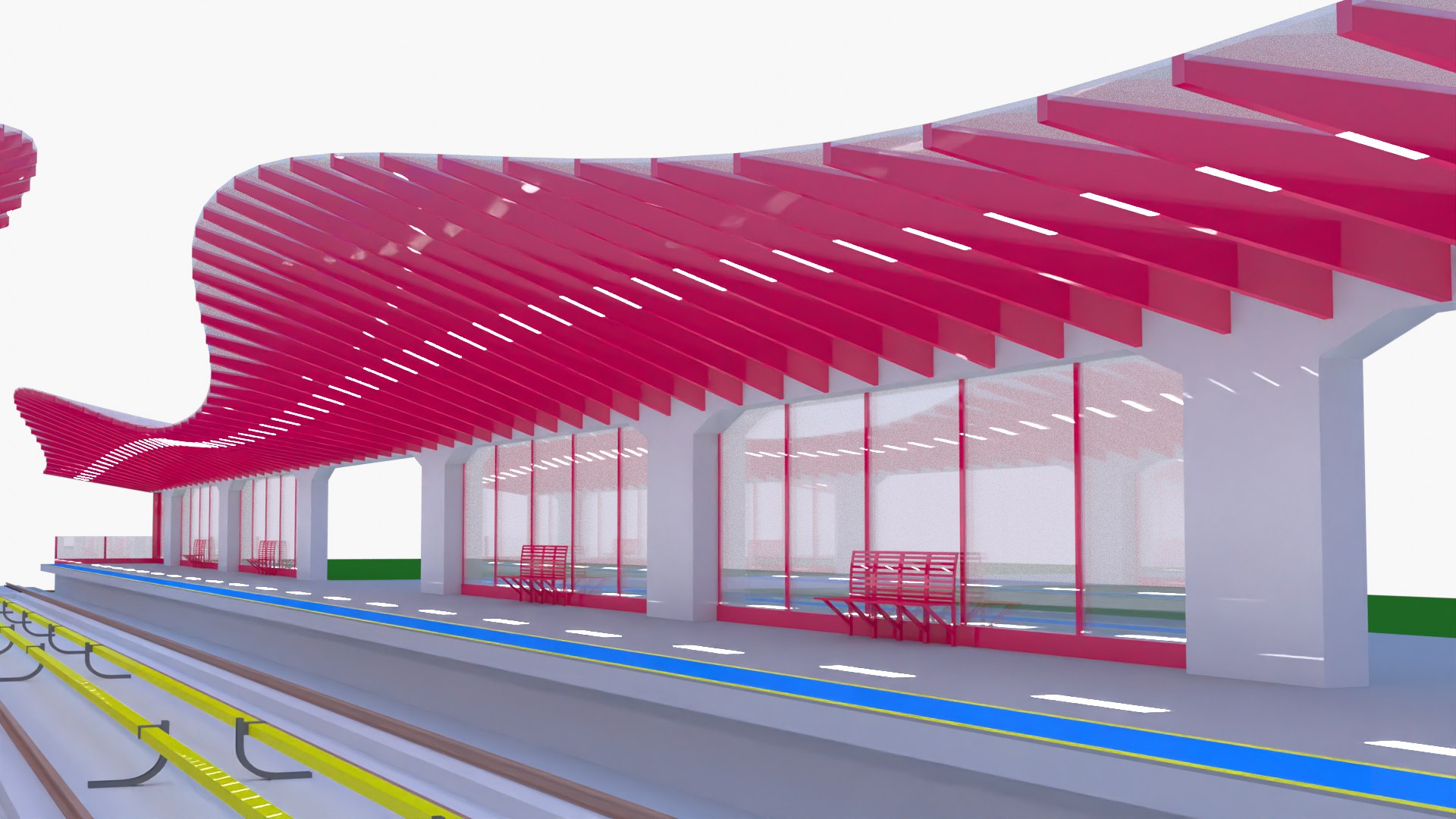 3D Railway Station Concept - TurboSquid 2159002