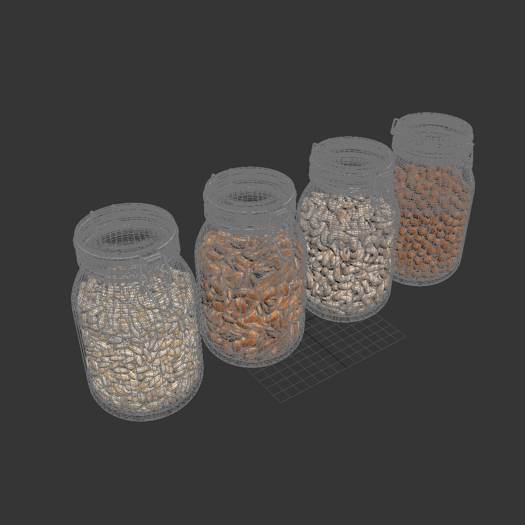 Kitchen Glass Jars Nuts 3D - TurboSquid 1496908