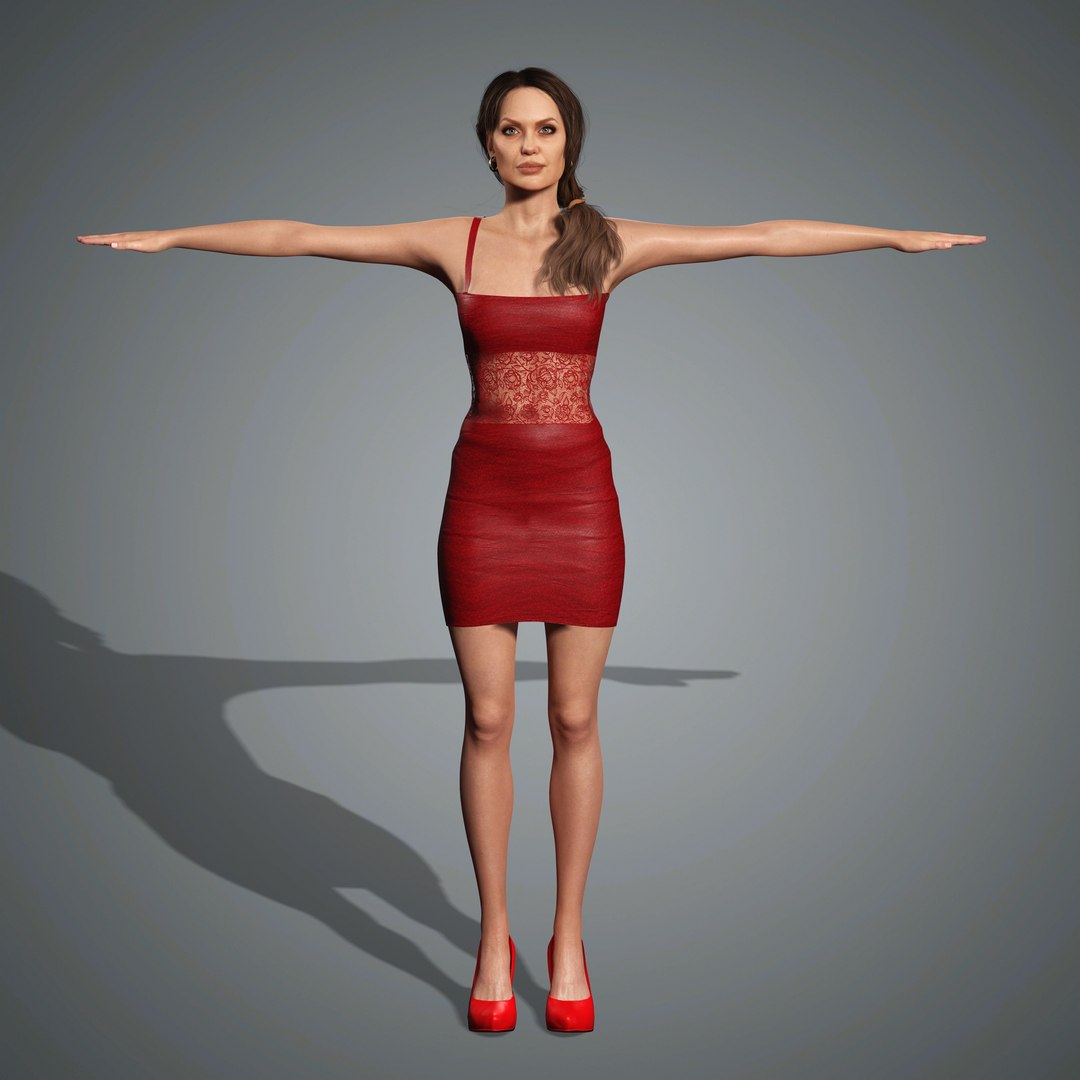 3D Angelina Jolie Character 3D Model Low-poly - TurboSquid 2328855