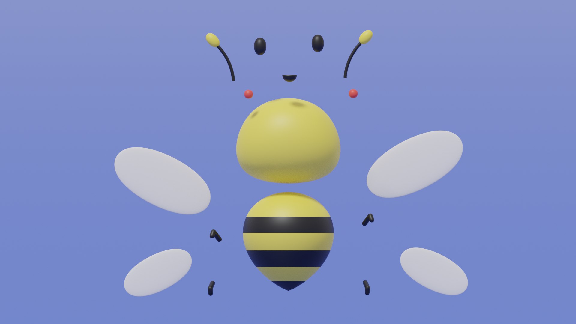 3D Cute Cartoon Bee - TurboSquid 1807380