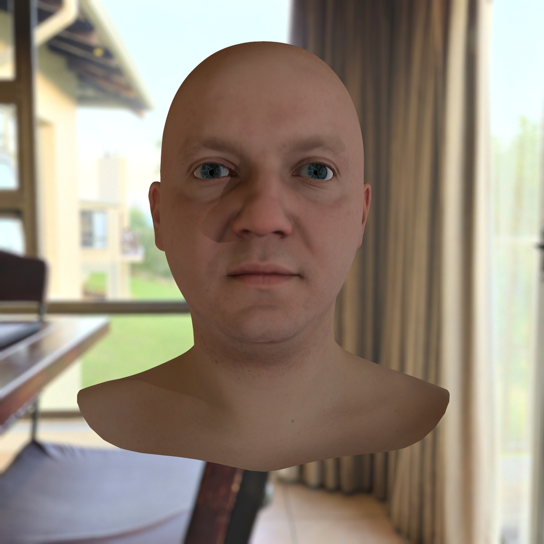 3D scan realistic male head - TurboSquid 1595377