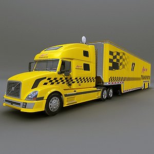 International Race Car Transporter 3d Model