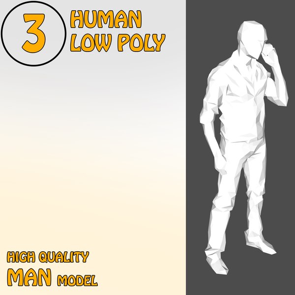 modelo 3d 3D de alta calidad humano 3 Low Poly - TurboSquid 1620051