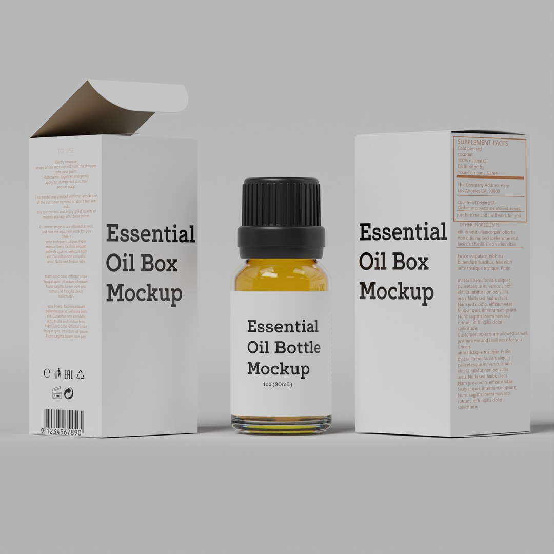 3D Model Essential Oil Bottle Mockup - TurboSquid 2287149