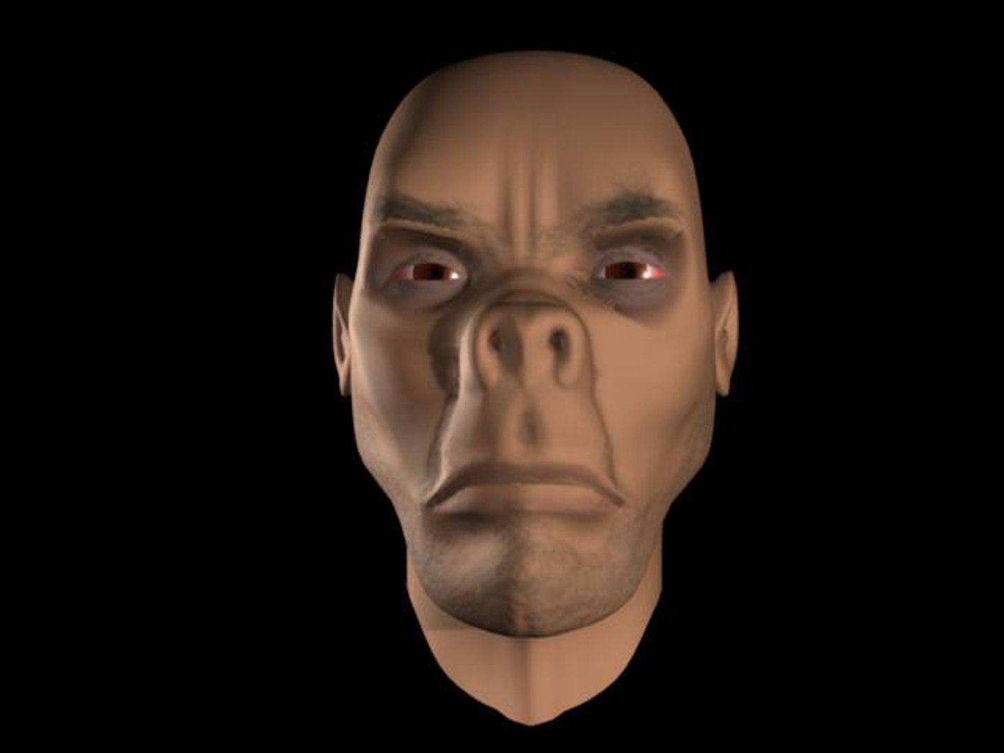 Obj Alien Ape Human Head
