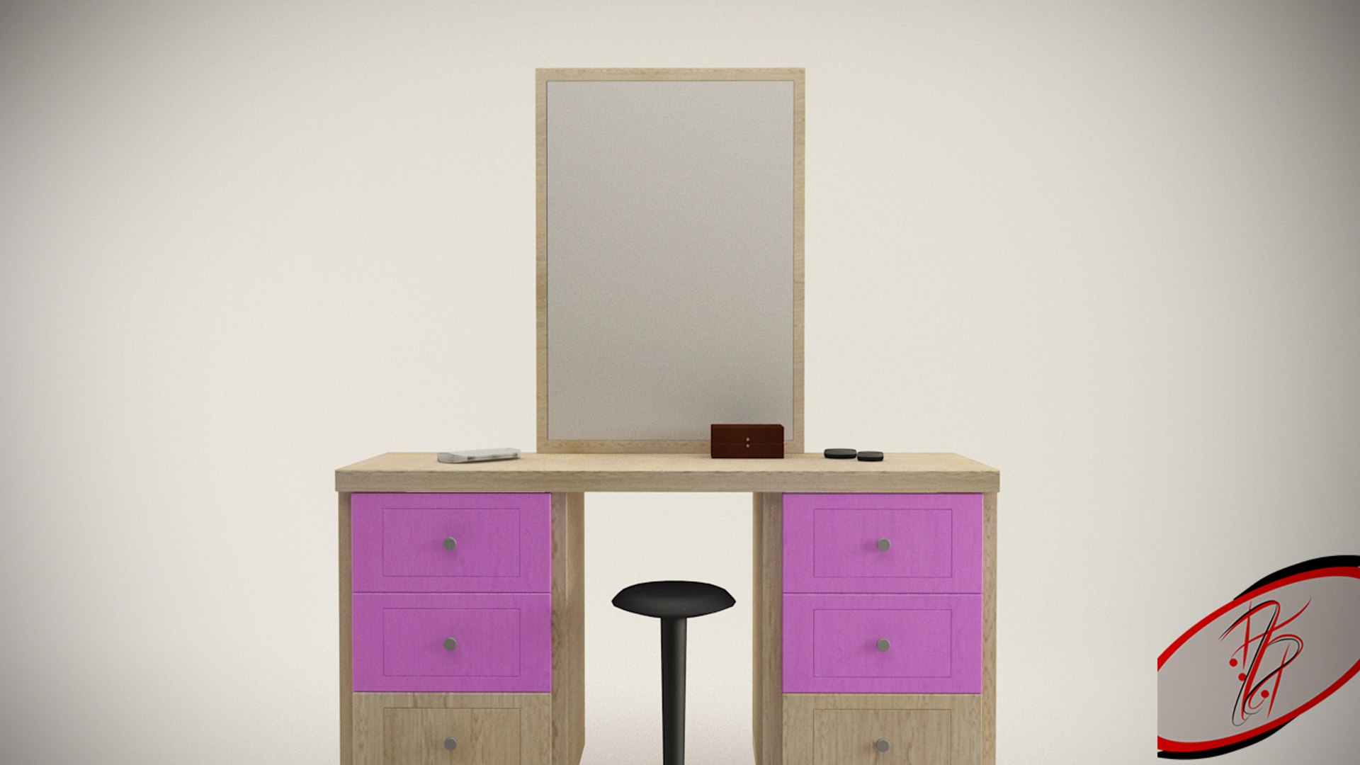 Make Makeup Table 3d Max