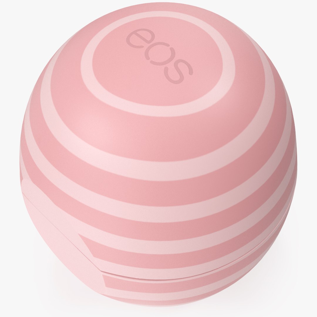 EOS Organic Lip Balm Pink Stripes Closed 3D model - TurboSquid 2069269