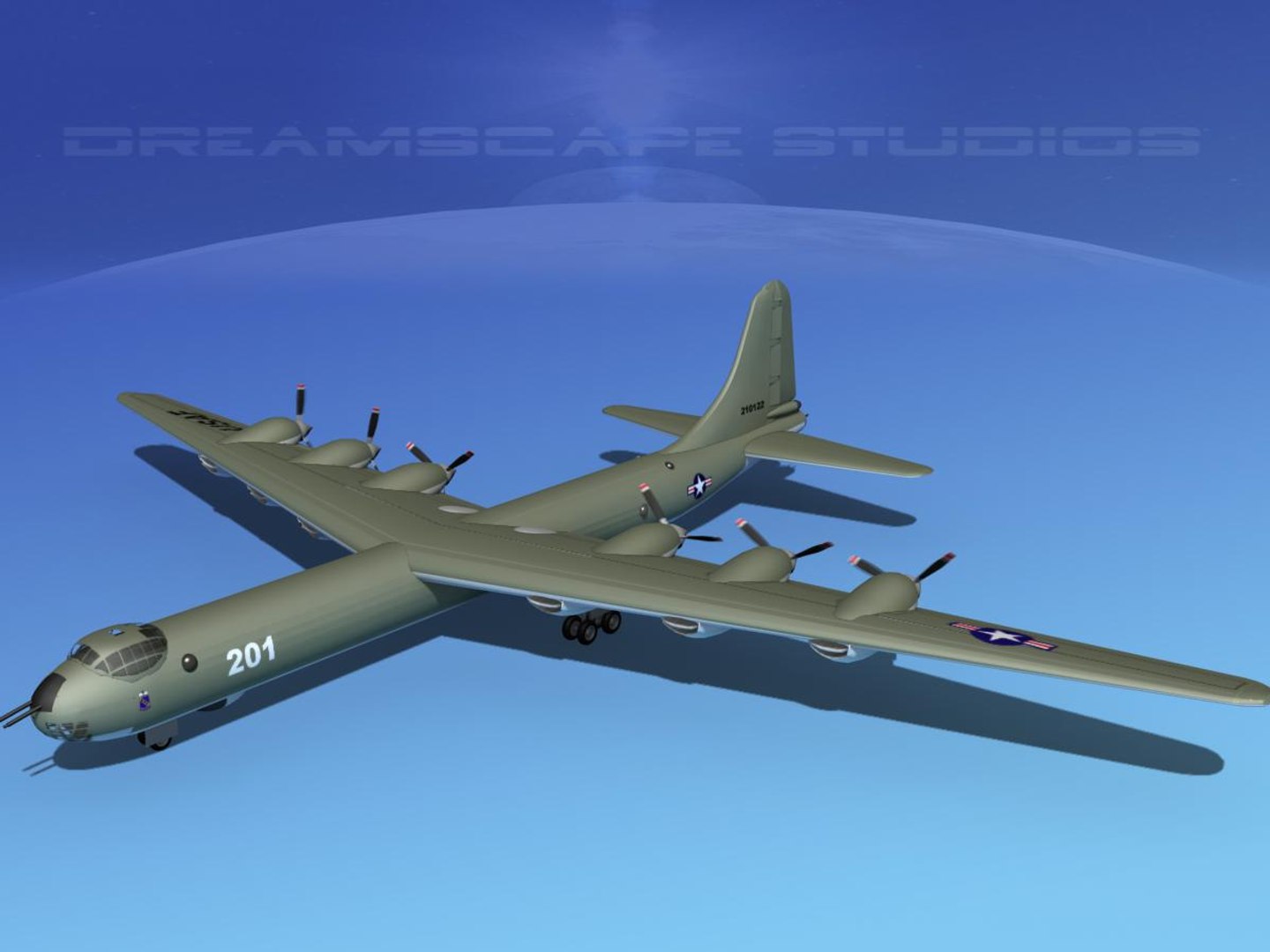 b-36a convair b-36 peacemaker 3d model
