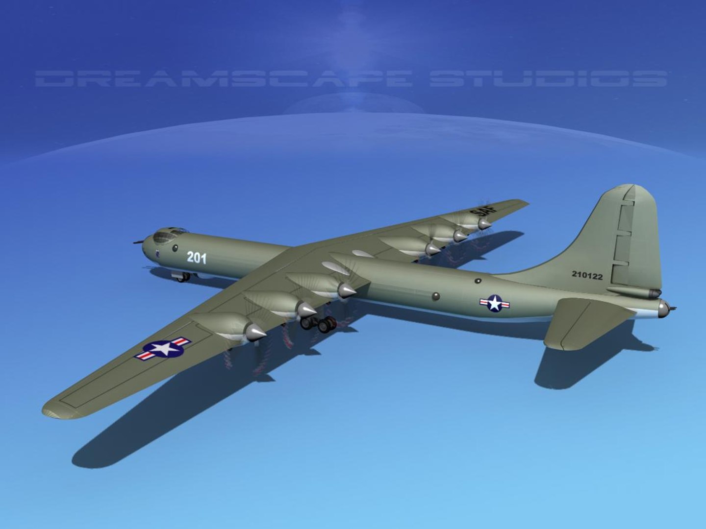 b-36a convair b-36 peacemaker 3d model