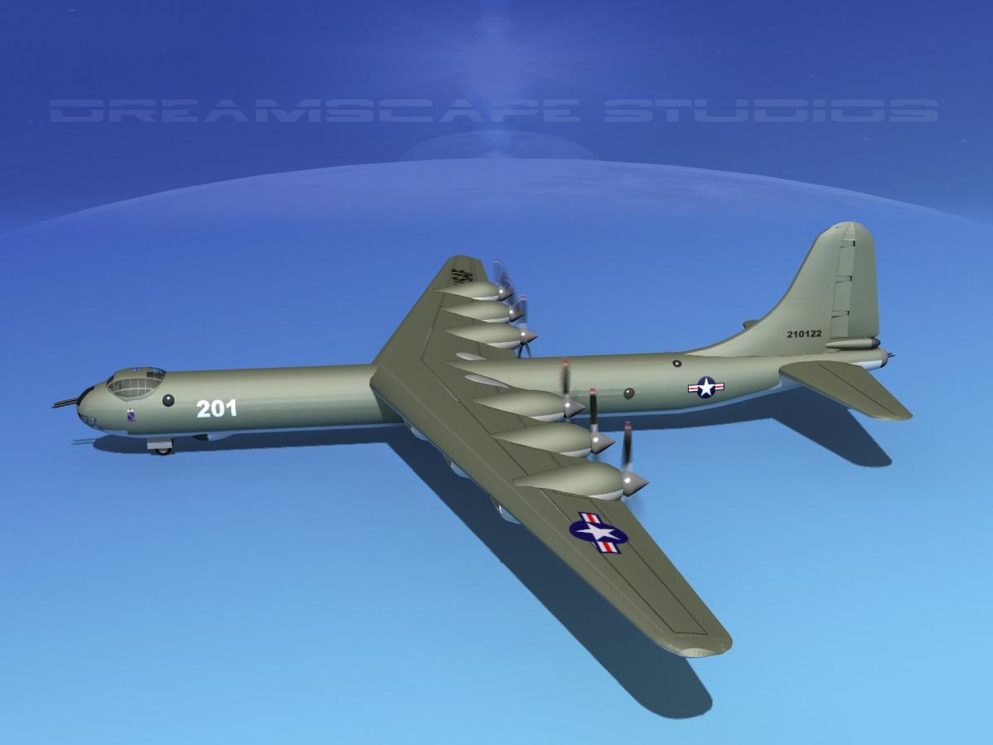 b-36a convair b-36 peacemaker 3d model