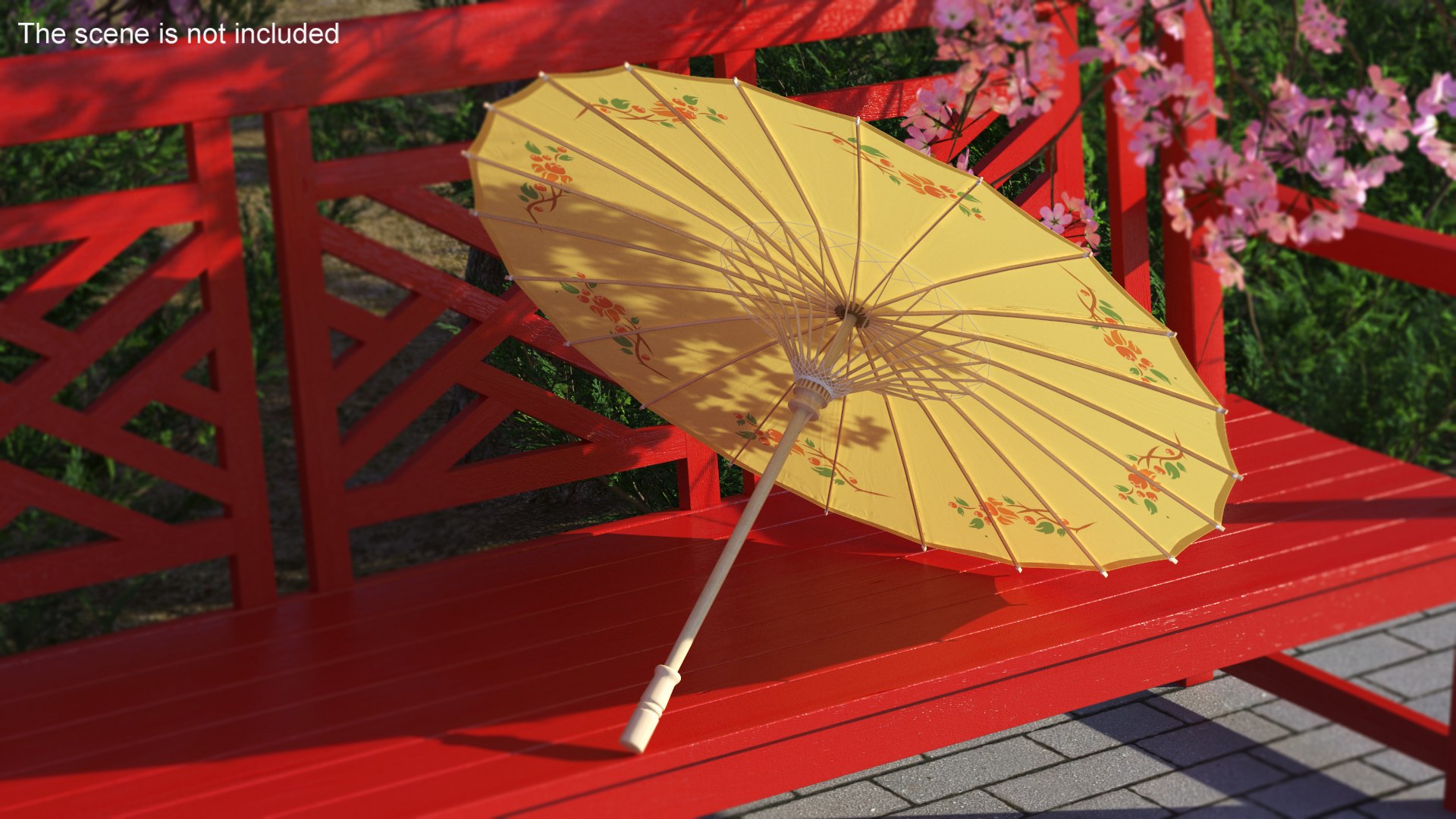 Traditional Chinese Ancient Umbrella Open Yellow 3D - TurboSquid 1993620