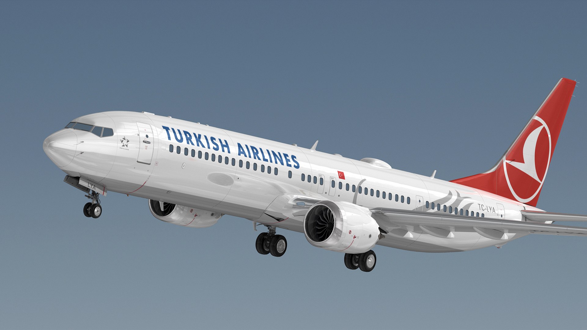 Boeing 737-9 MAX Turkish Airlines 3D Model - TurboSquid 1982814