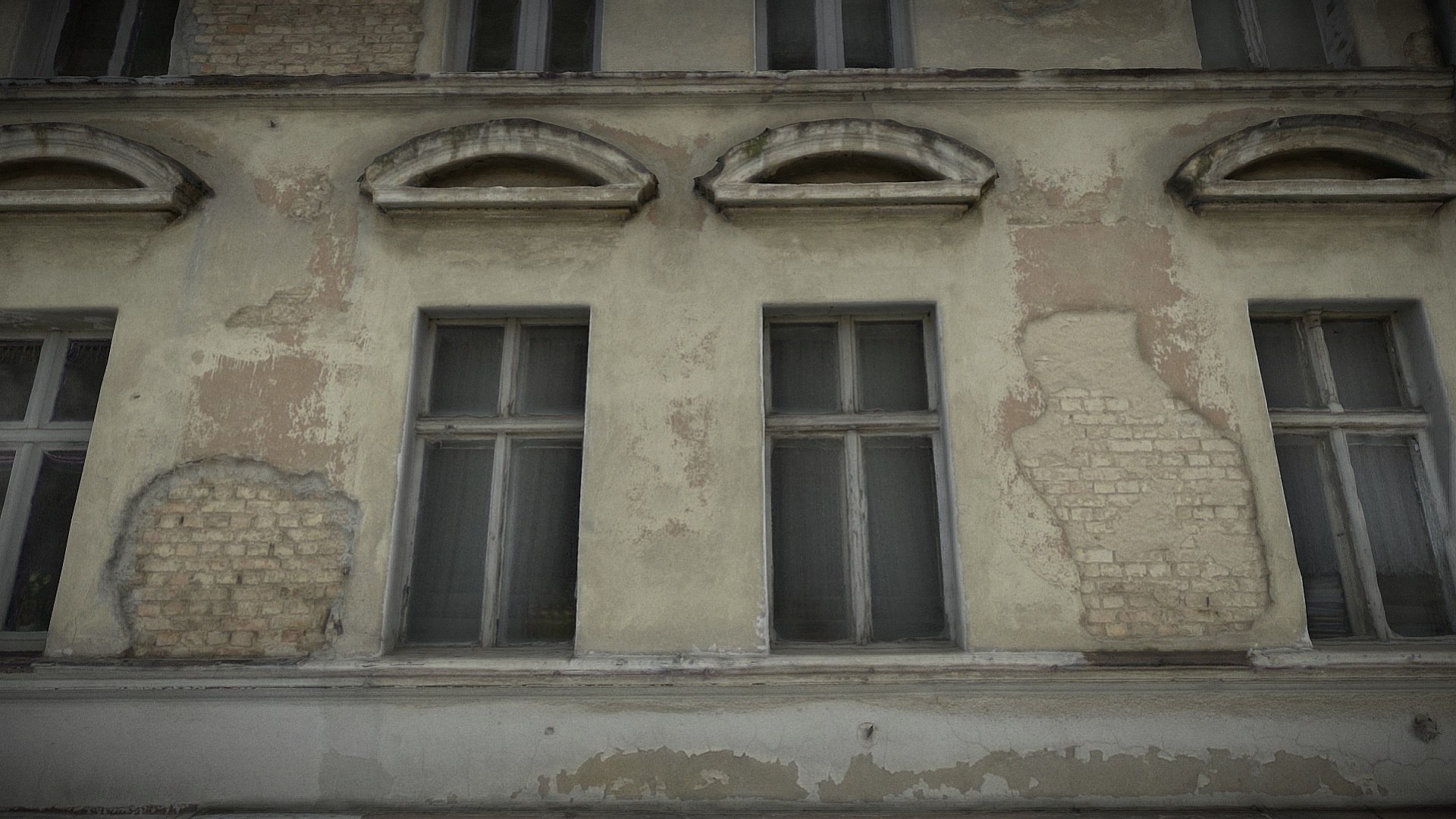 3D Facade Of A Tenement House With Falling Plaster - TurboSquid 2240224