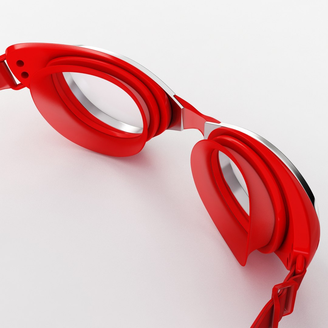 Swim Goggles Red 3D Model - TurboSquid 1176553
