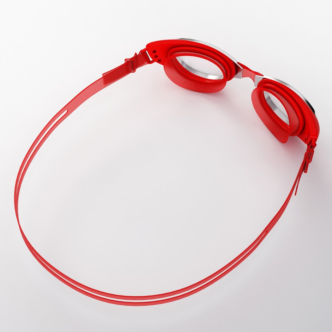 Swim Goggles Red 3D Model - TurboSquid 1176553