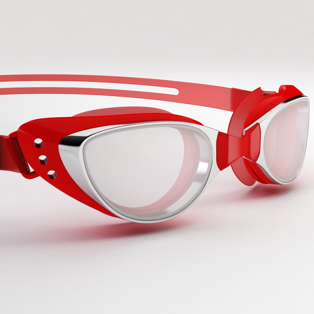 Swim Goggles Red 3D Model - TurboSquid 1176553