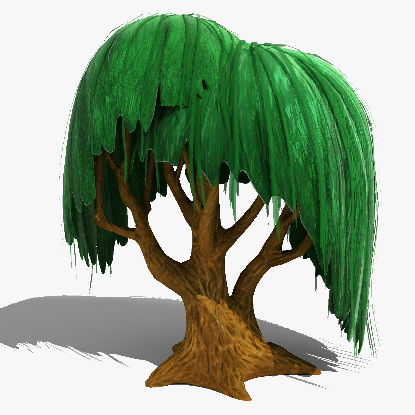 3d model willow cartoon tree