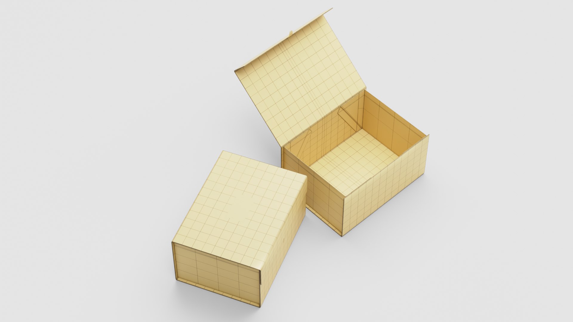 3D Large Gift Box Combo Cardboard Model - TurboSquid 2317151